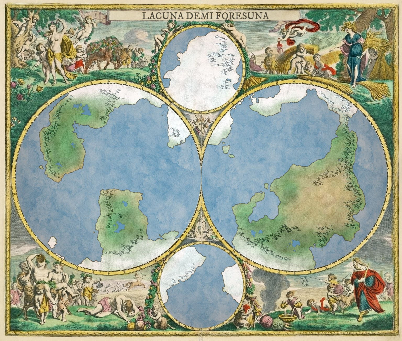 World Map Two and Four Globe Overlays – CartographyAssets