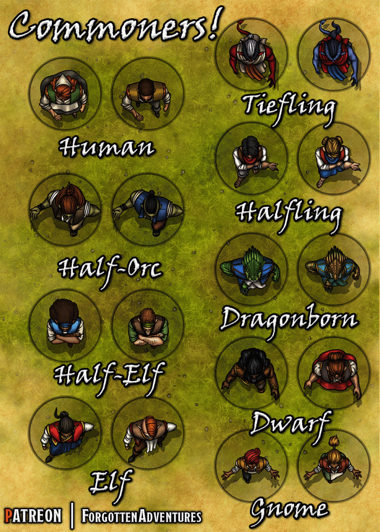 FREE – Commoner Tokens Pack 1 – CartographyAssets