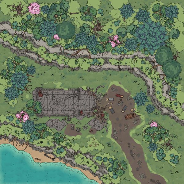 ‘Cliff Camp Ambush’ Encounter Battlemap - CartographyAssets