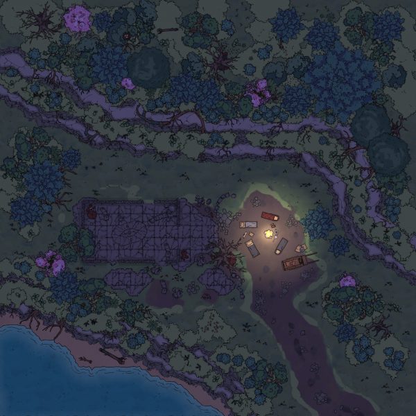 ‘Cliff Camp Ambush’ Encounter Battlemap - CartographyAssets