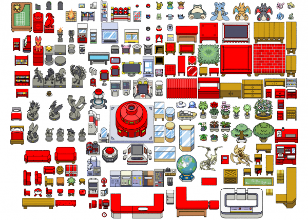 Pokemon Indoor Objects Asset Pack – CartographyAssets