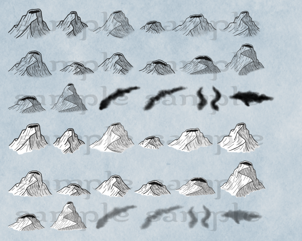 Volcanoes & smoke - CartographyAssets