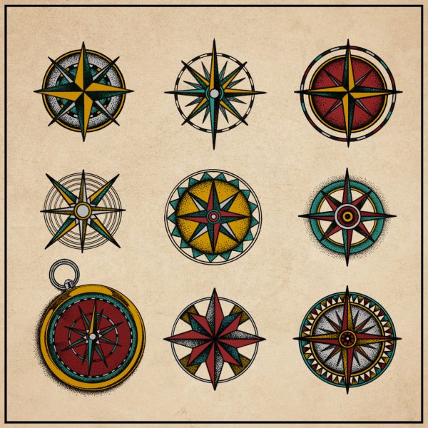 Compasses Pack (Dotty) – CartographyAssets