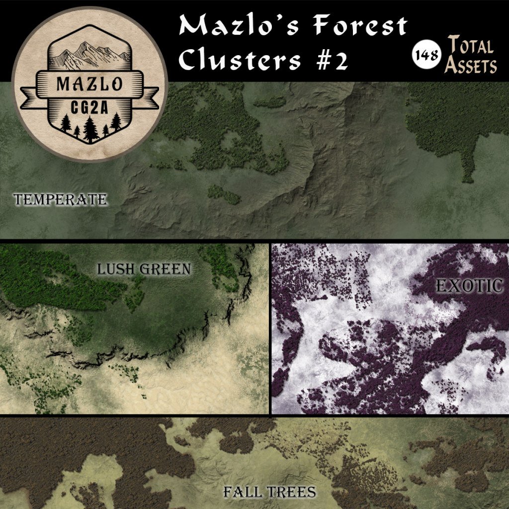 Mazlo’s Forest Clusters #2 (commercial license) – CartographyAssets