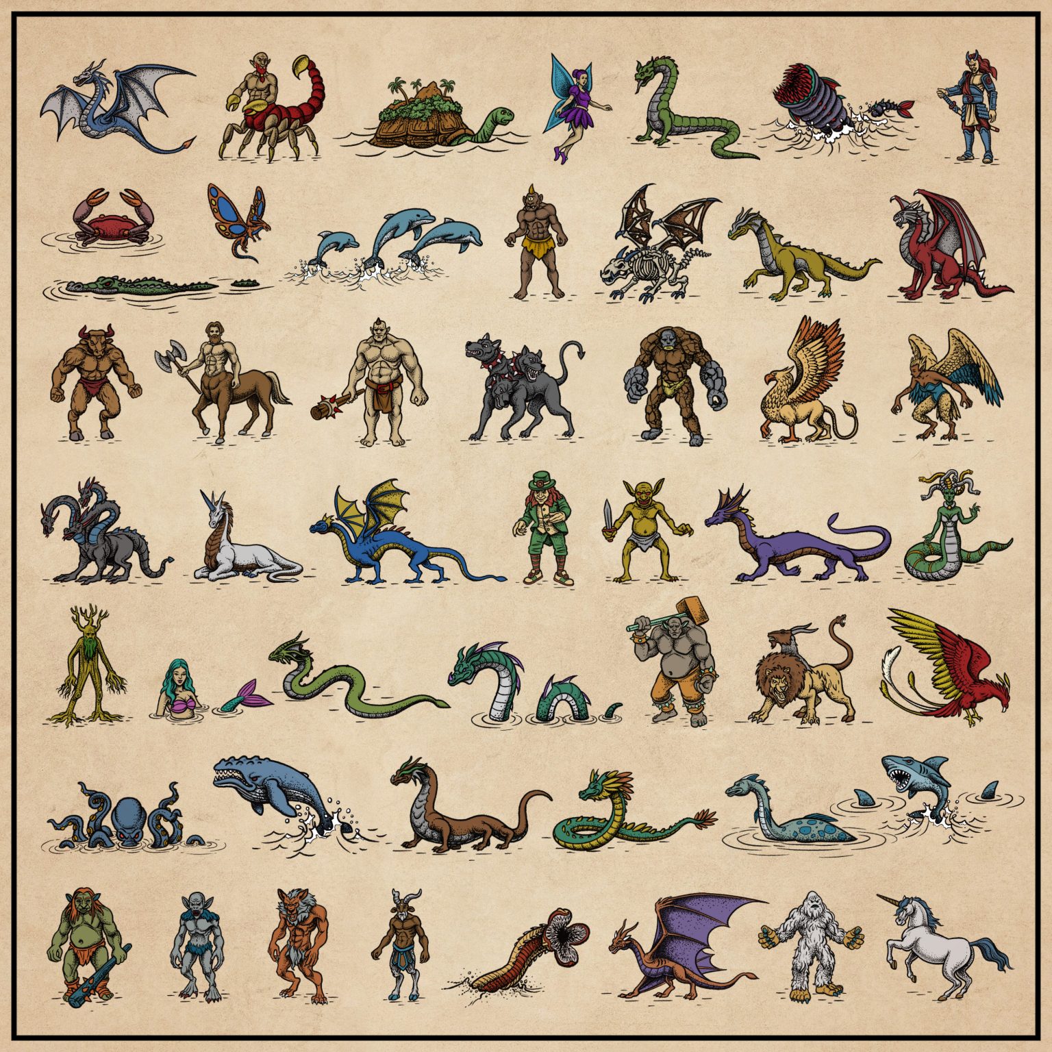 Creatures Bundle (Dotty) – CartographyAssets
