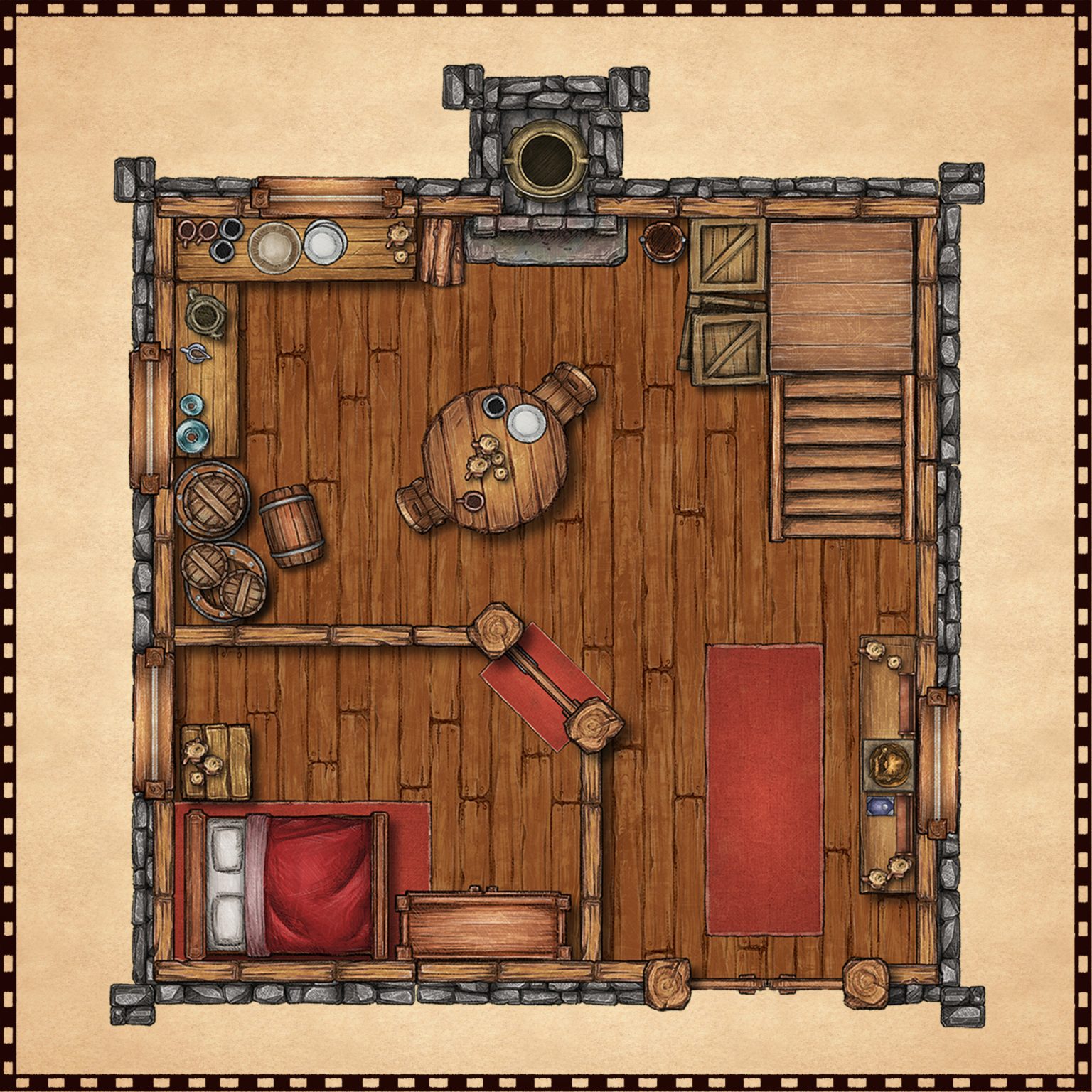 DAIA’S BUILDING TILES: Small House Prefab (13×14 tiles) for Battlemaps ...