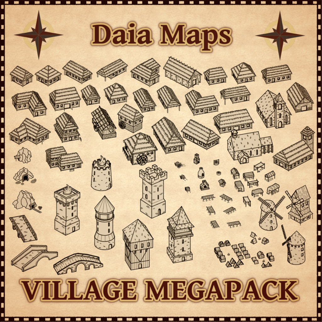 DAIA’S BUILDING TILES: Small House Prefab (13×14 tiles) for Battlemaps ...