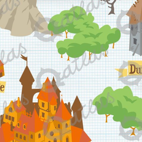Map builder illustrations for fantasy and medieval map 1 ...