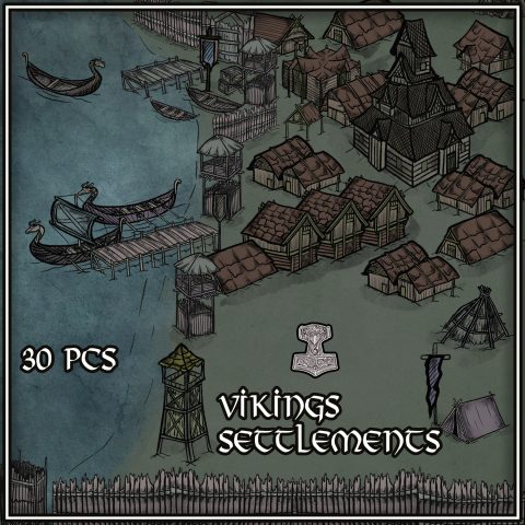 Nordic Settlements Custom Colorable (Oldschool Isometric ...