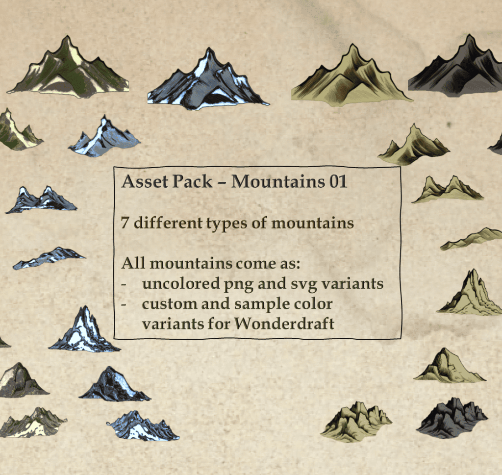 Mountain Asset Pack – CartographyAssets