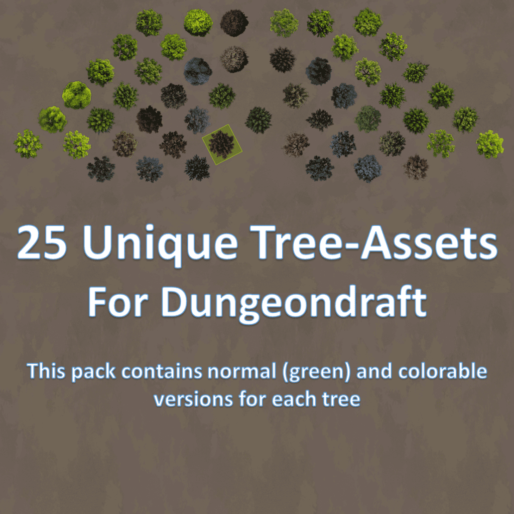 28 Top-Down Tree Assets For Dungeondraft – CartographyAssets