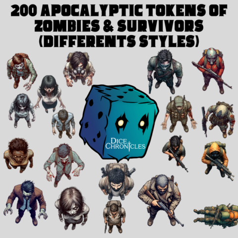 200 APOCALYPTIC TOKENS OF ZOMBIES & SURVIVORS – CartographyAssets