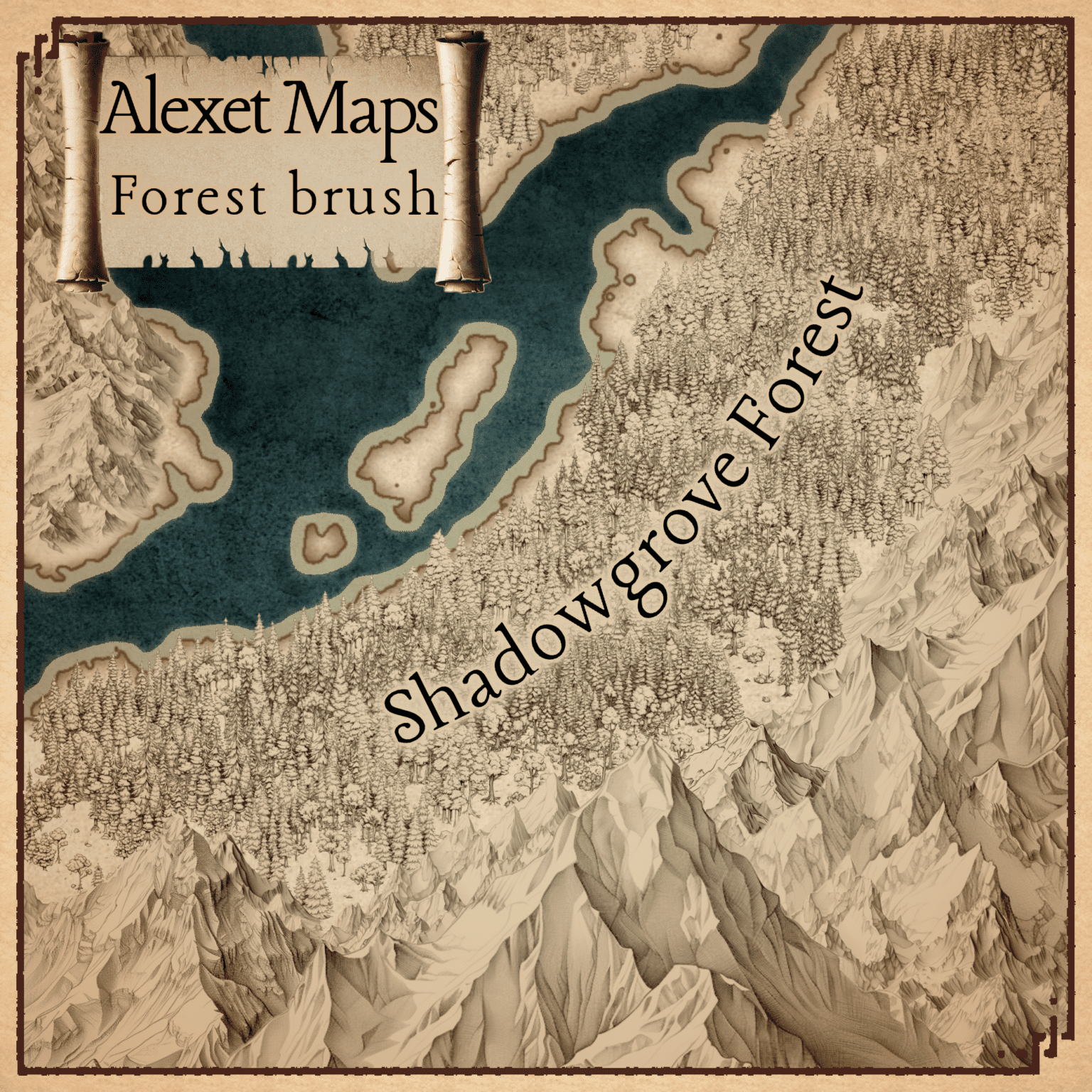Mountains Pack 1 for Wonderdraft by Alexet – CartographyAssets