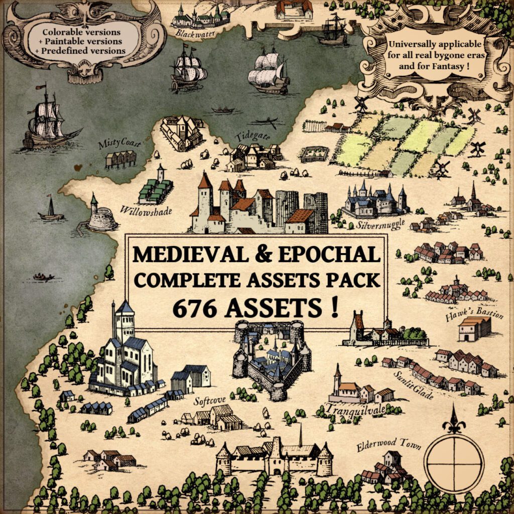 EPOCHAL & MEDIEVAL – COMPLETE VINTAGE VERSATILE ASSETS PACK ( towns ...