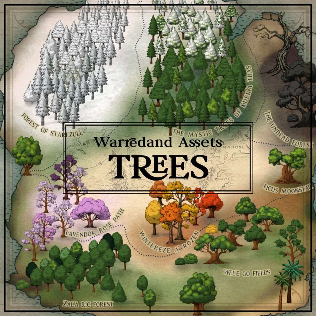 Fantasy Tree Asset Pack For Fantasy Map Creating – CartographyAssets