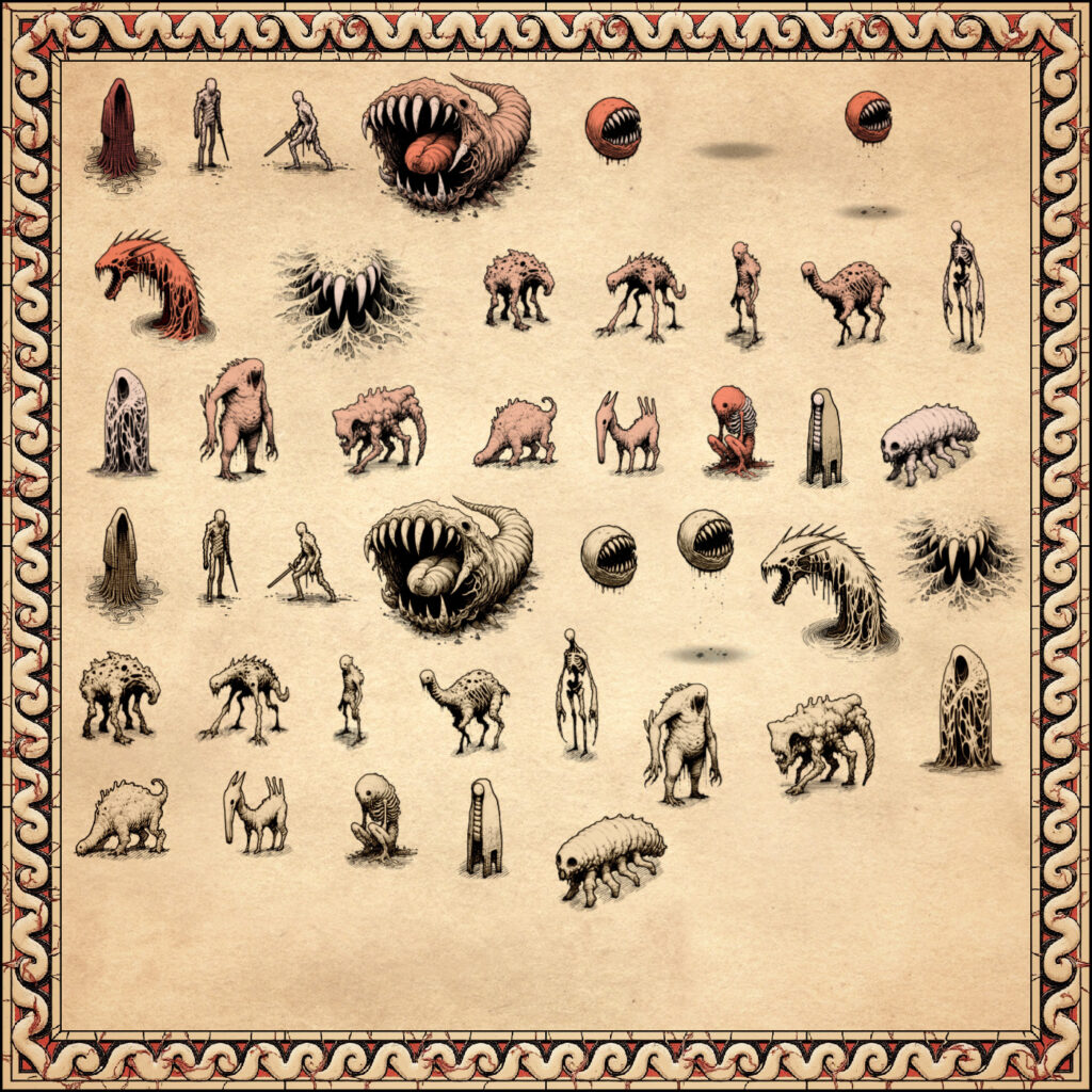 HORROR FLESHSCAPE NATURE & CREATURES – VINTAGE ASSETS – CartographyAssets