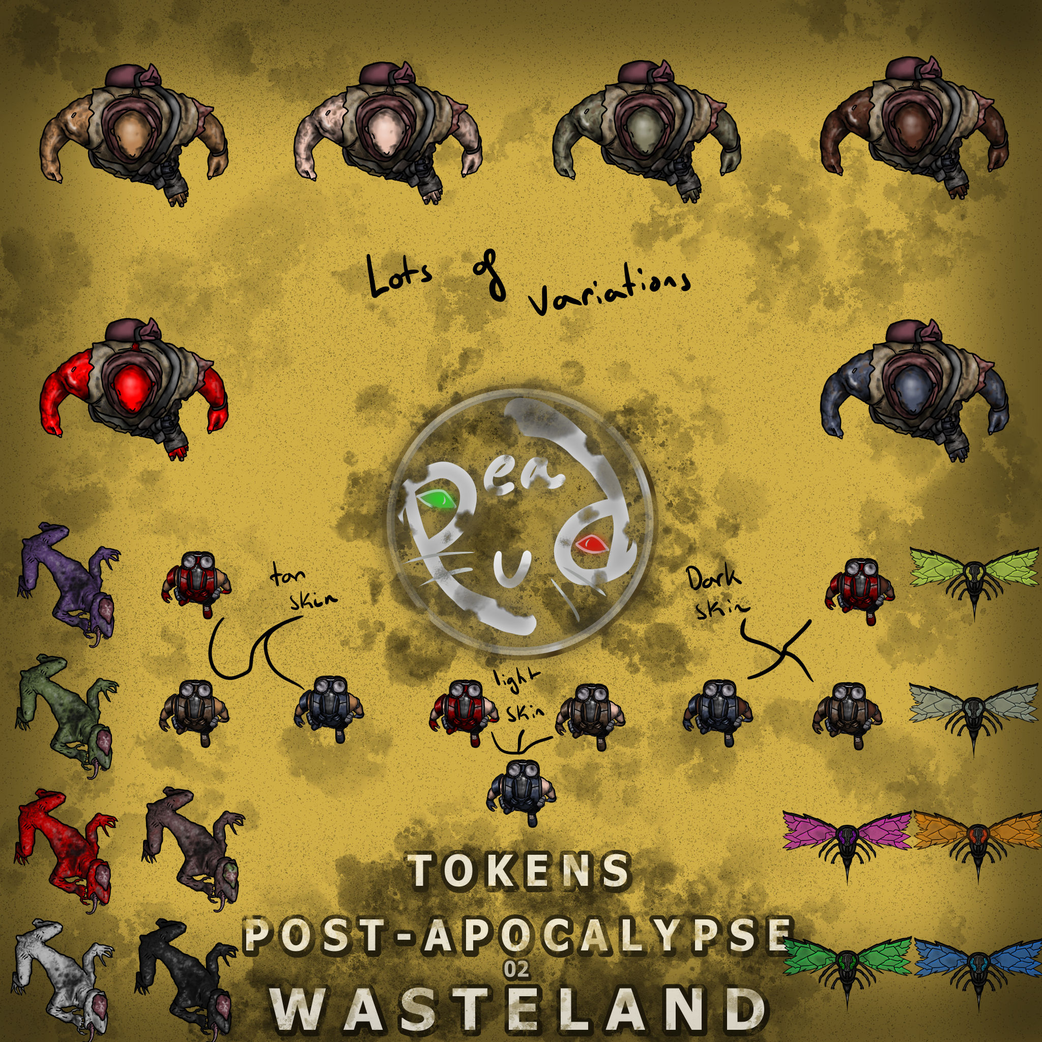 [T] Tokens: Post-Apocalypse 02 — Wastelands – CartographyAssets