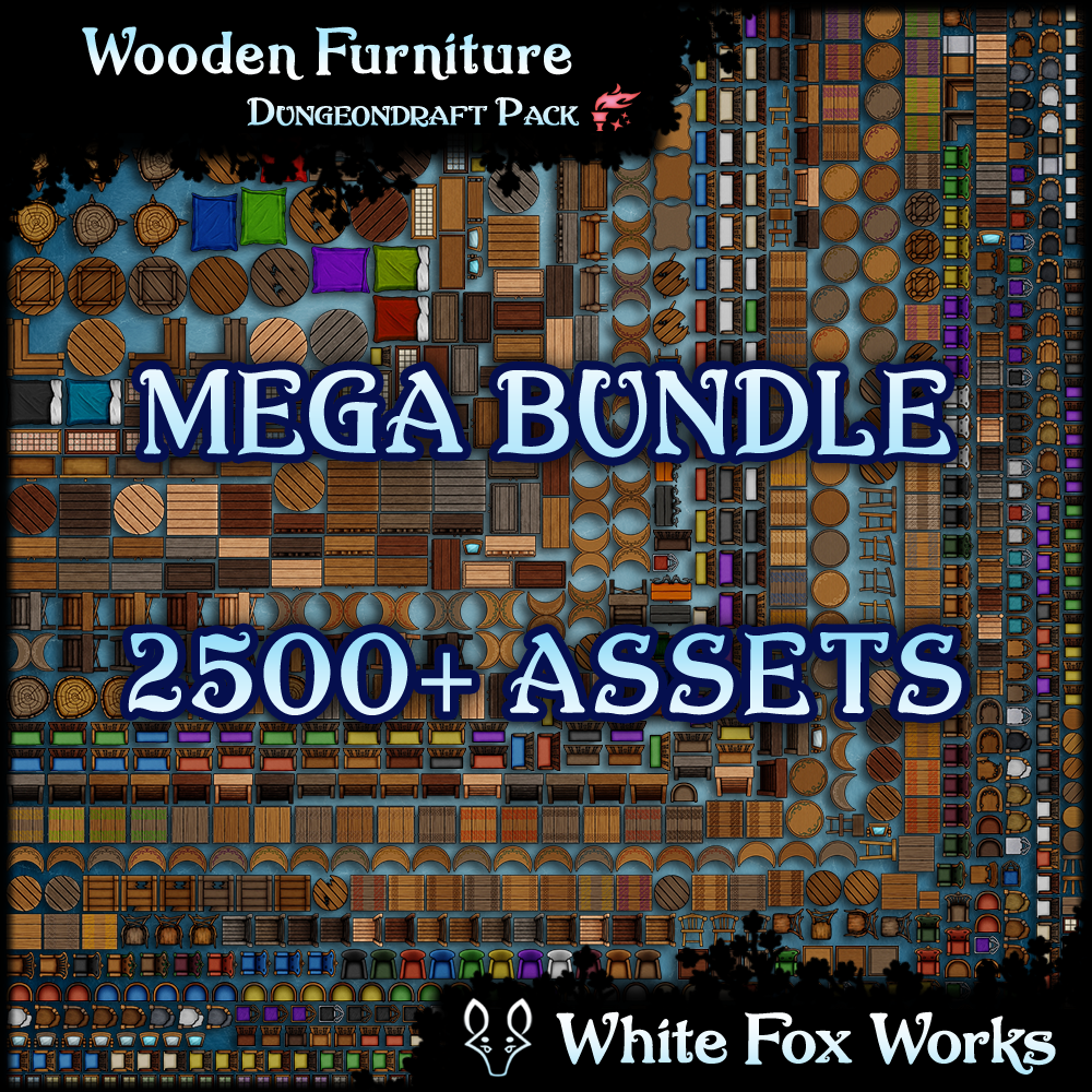 Wooden Furniture Mega Bundle – Dungeondraft – CartographyAssets